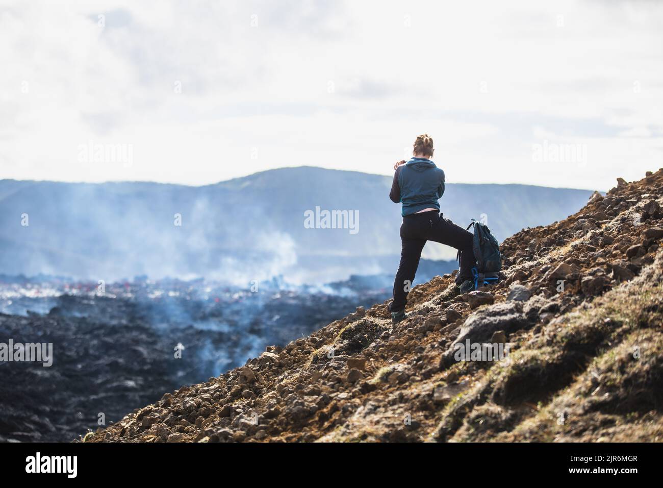 Eruption of the Meradalir Volcano, Reykjanes Peninsula, Iceland, August ...
