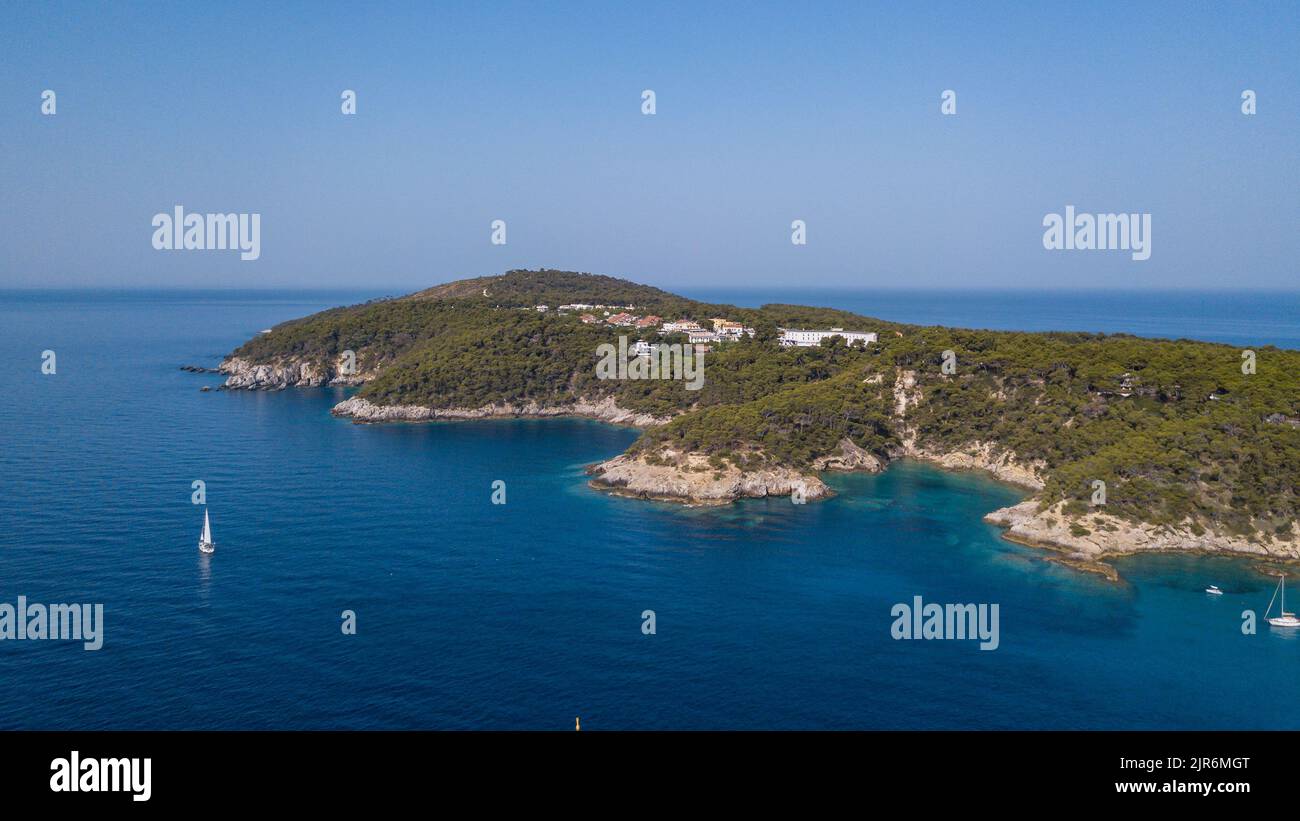 Italy, August 2022: aerial view of the archipelago of the Tremiti ...