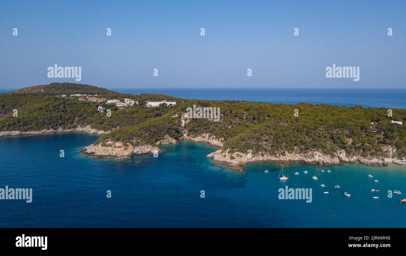 Italy, August 2022: aerial view of the archipelago of the Tremiti ...