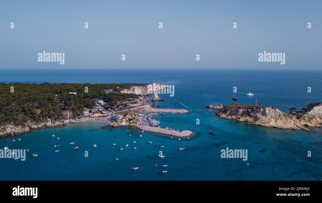 Italy, August 2022: aerial view of the archipelago of the Tremiti ...