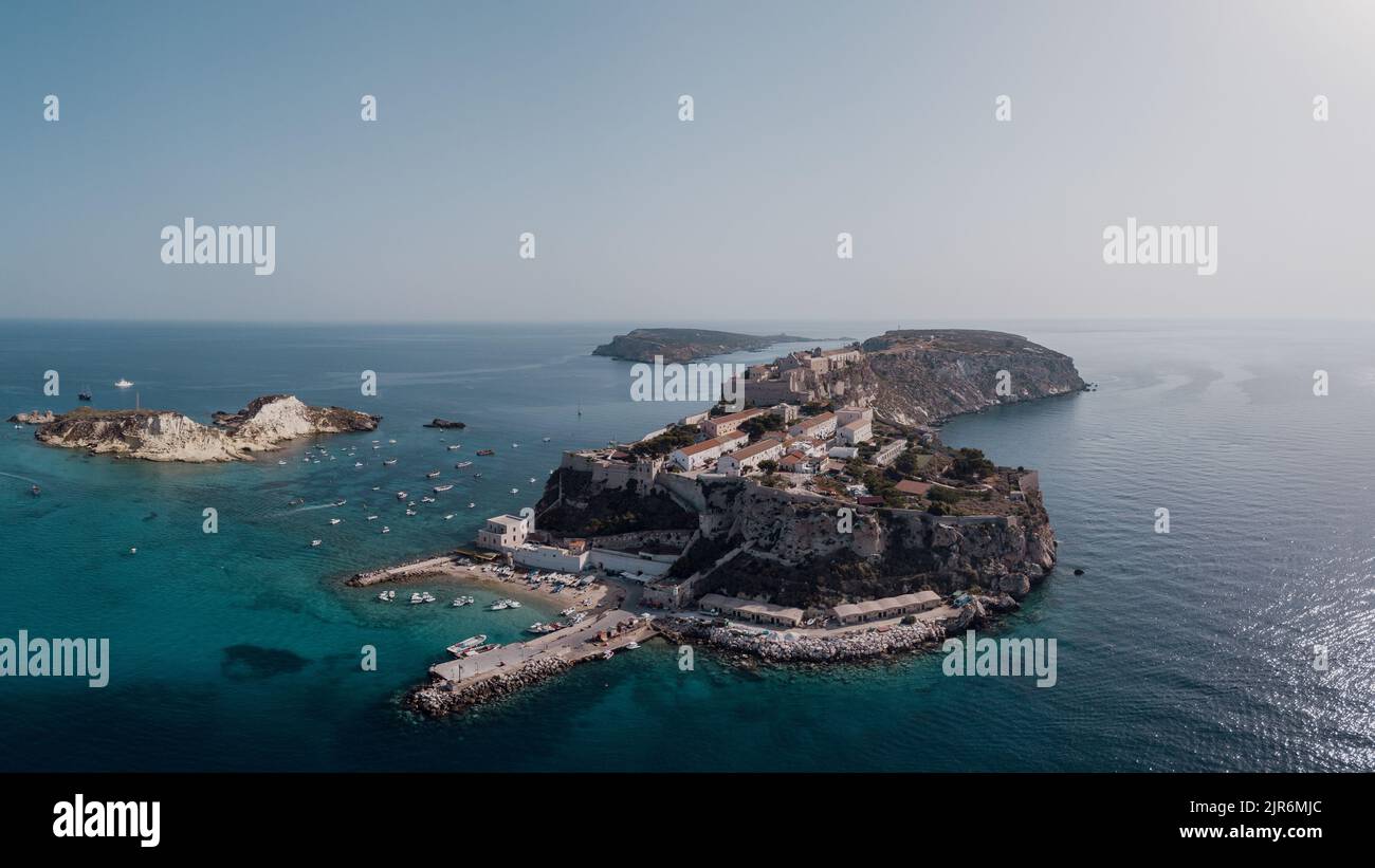 Italy, August 2022: aerial view of the archipelago of the Tremiti ...
