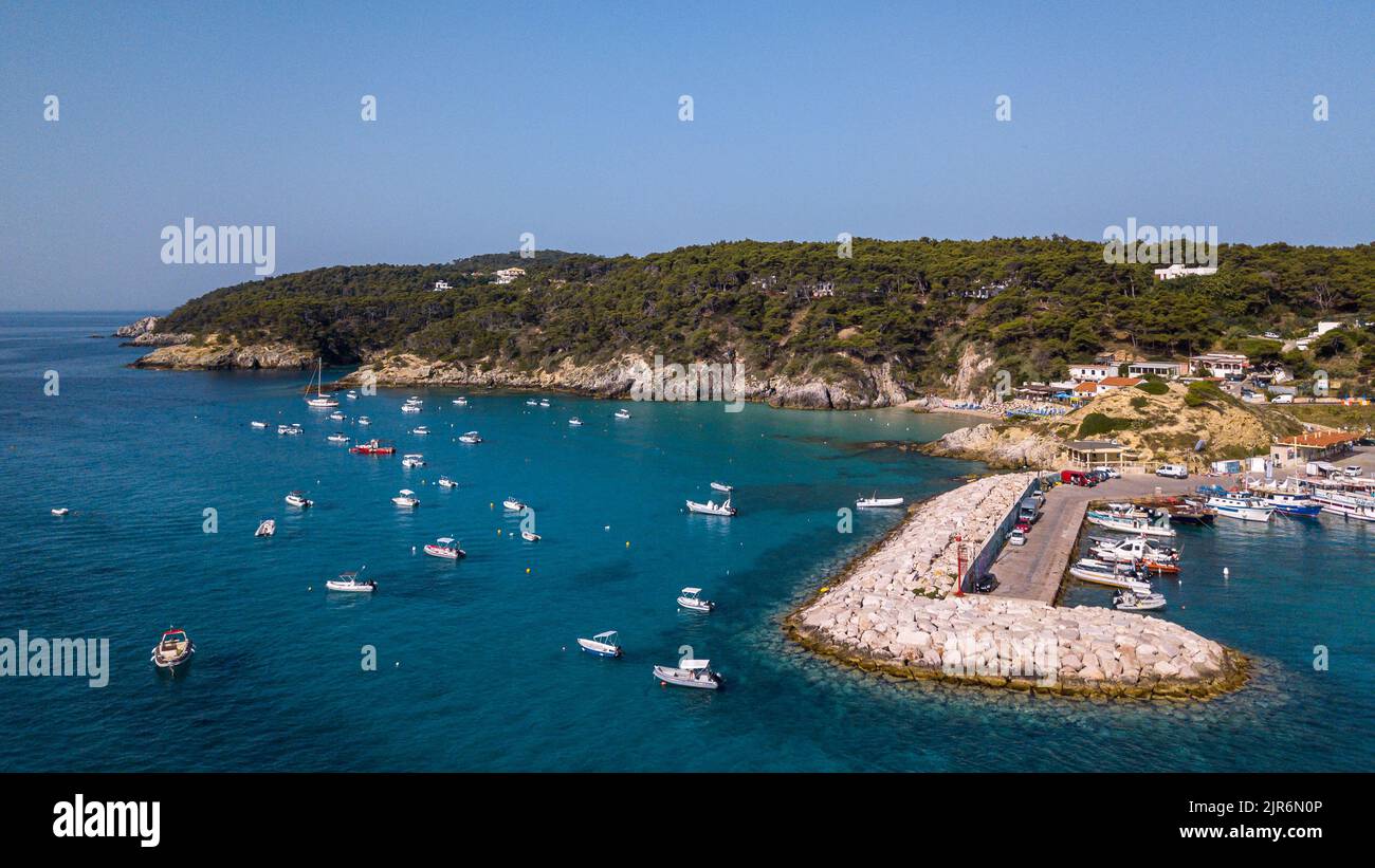 Italy, August 2022: aerial view of the archipelago of the Tremiti ...