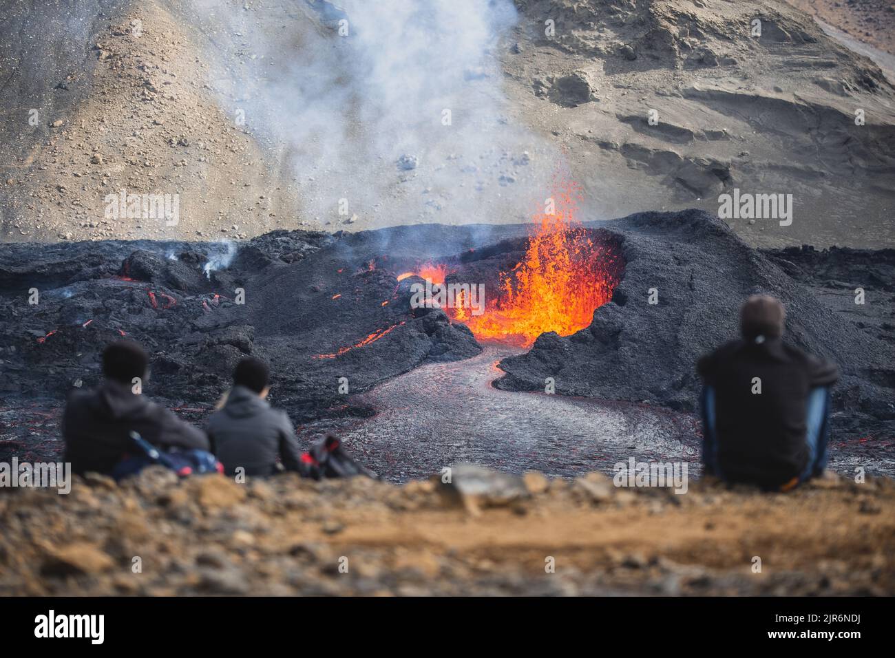 Eruption of the Meradalir Volcano, Reykjanes Peninsula, Iceland, August ...