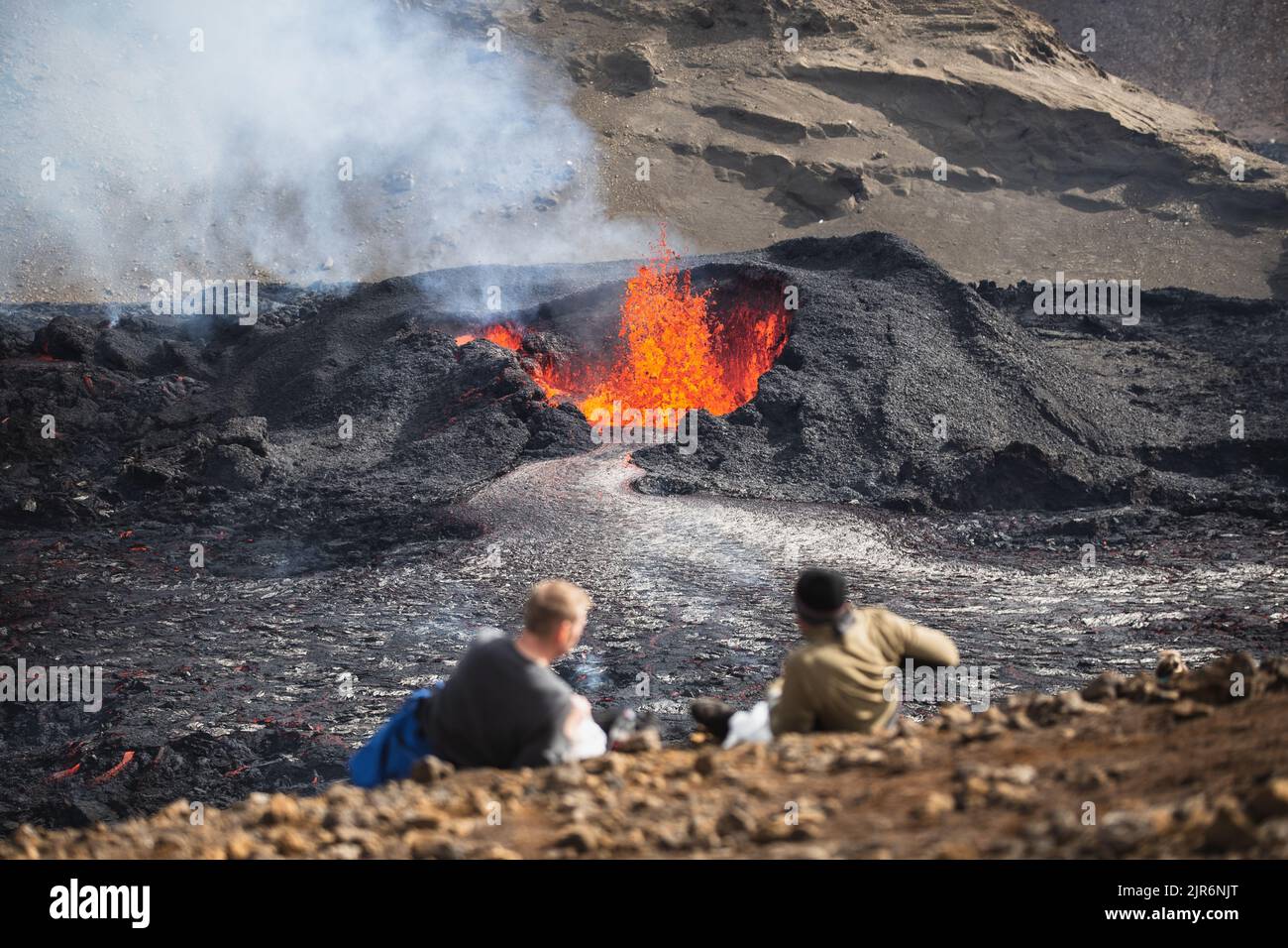 Eruption of the Meradalir Volcano, Reykjanes Peninsula, Iceland, August ...
