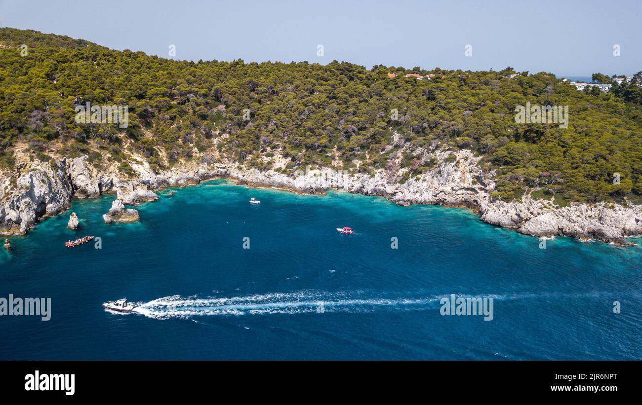 Italy, August 2022: aerial view of the archipelago of the Tremiti ...