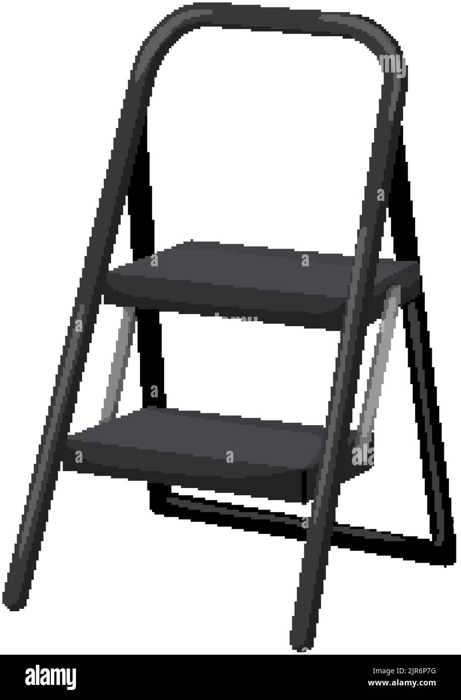 work step ladder safety cartoon vector illustration Stock Vector Image ...