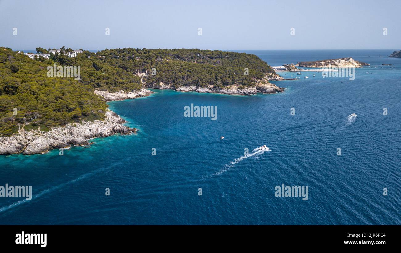 Italy, August 2022: aerial view of the archipelago of the Tremiti ...