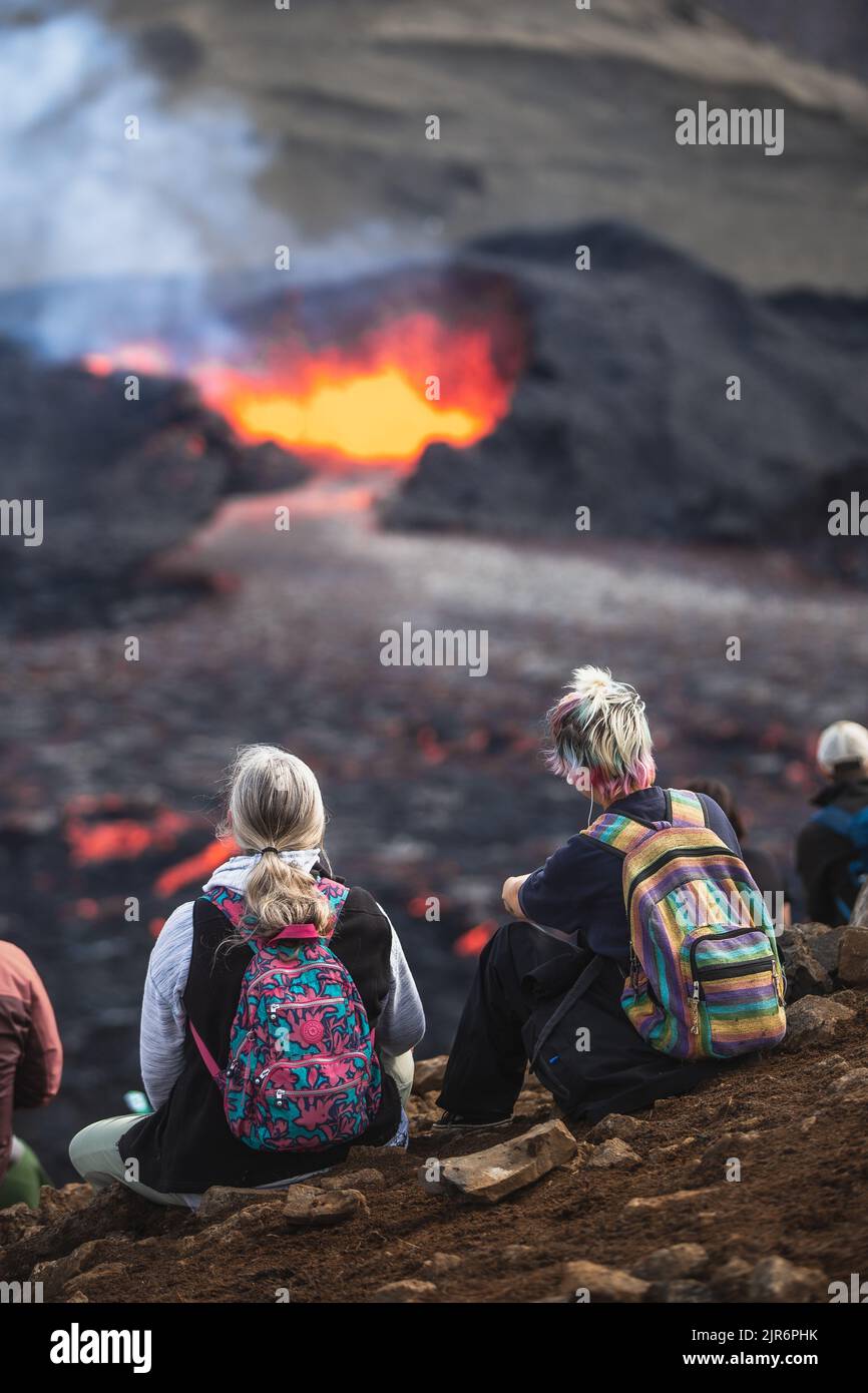 Eruption of the Meradalir Volcano, Reykjanes Peninsula, Iceland, August ...