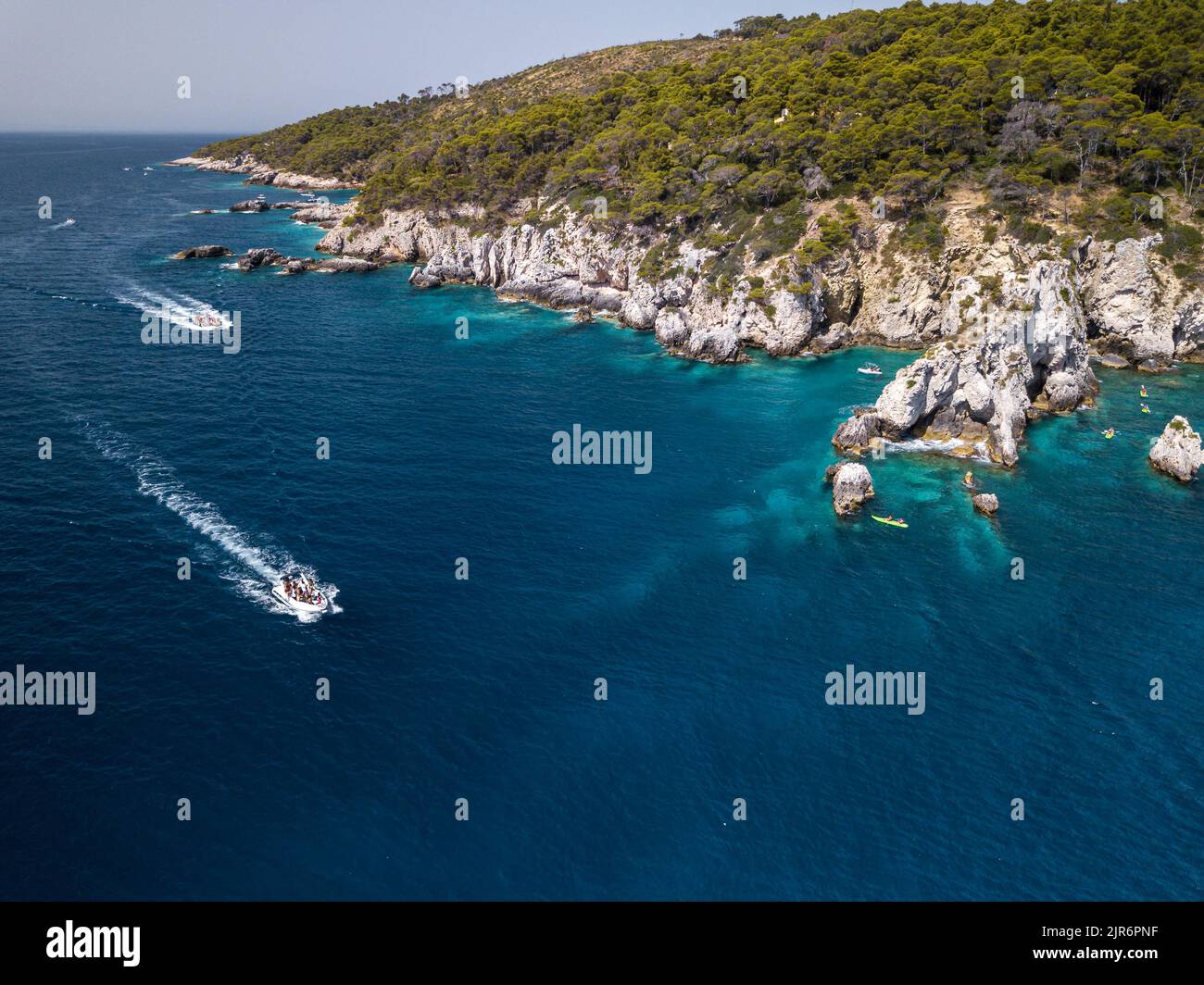Italy, August 2022: aerial view of the archipelago of the Tremiti ...