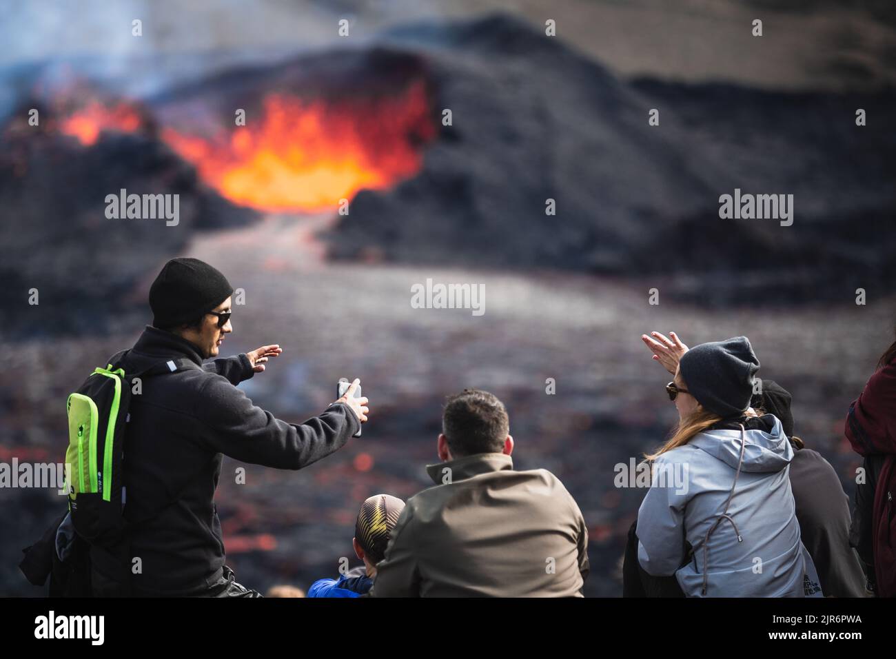 Eruption of the Meradalir Volcano, Reykjanes Peninsula, Iceland, August ...