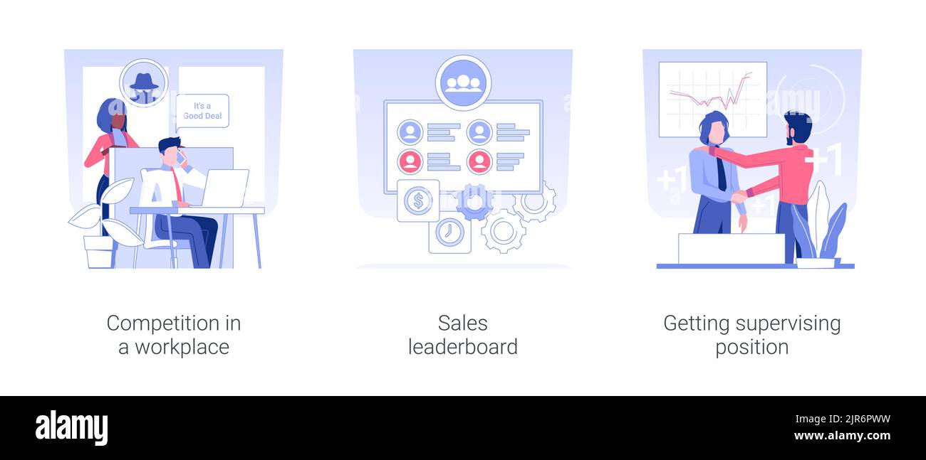 Career promotion isolated concept vector illustration set. Competition ...