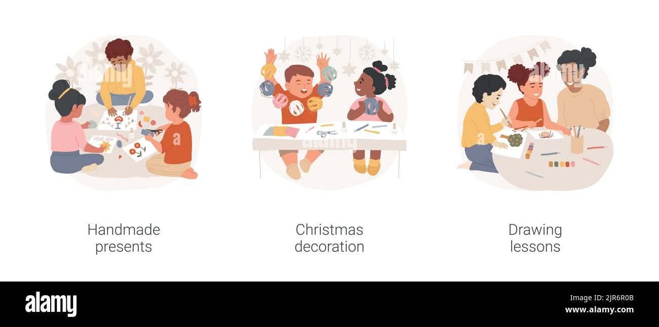 Creativity development in early education isolated cartoon vector ...