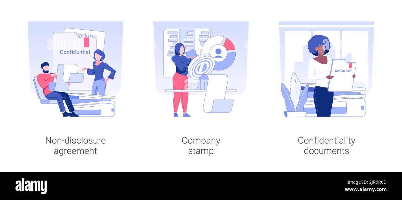 Corporate business paperwork isolated concept vector illustration set ...