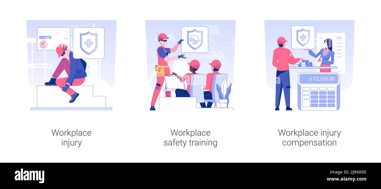 Occupational health isolated concept vector illustration set. Workplace ...