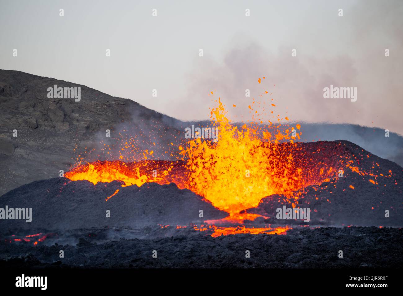 Eruption of the Meradalir Volcano, Reykjanes Peninsula, Iceland, August ...