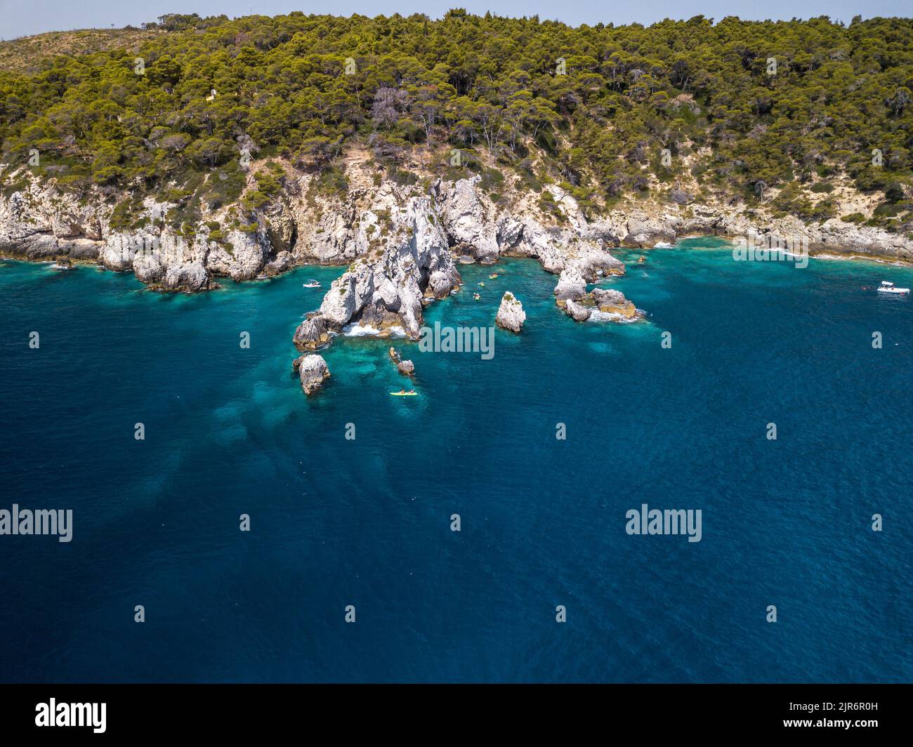 Italy, August 2022: aerial view of the archipelago of the Tremiti ...