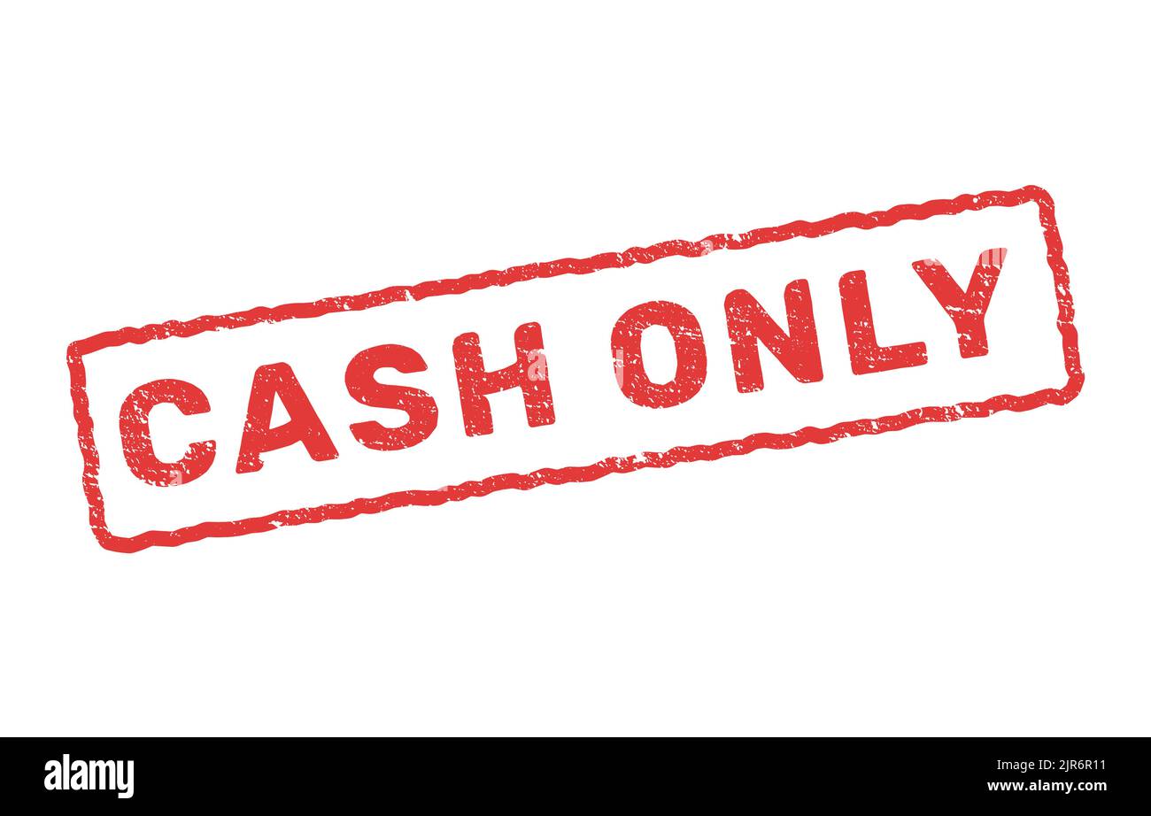 Only cash stamp grunge red rubber symbol. Vector cash only sign ...