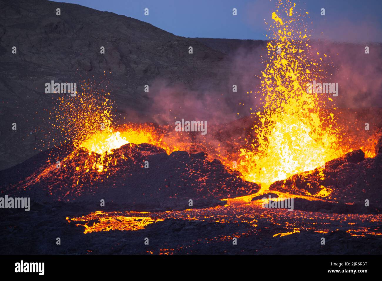 Eruption of the Meradalir Volcano, Reykjanes Peninsula, Iceland, August ...