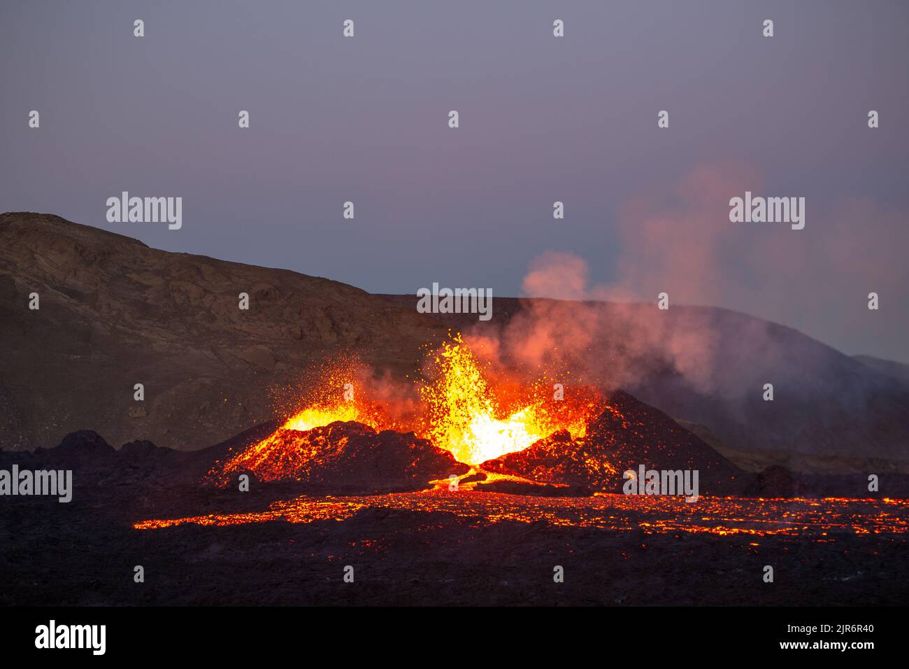 Eruption of the Meradalir Volcano, Reykjanes Peninsula, Iceland, August ...