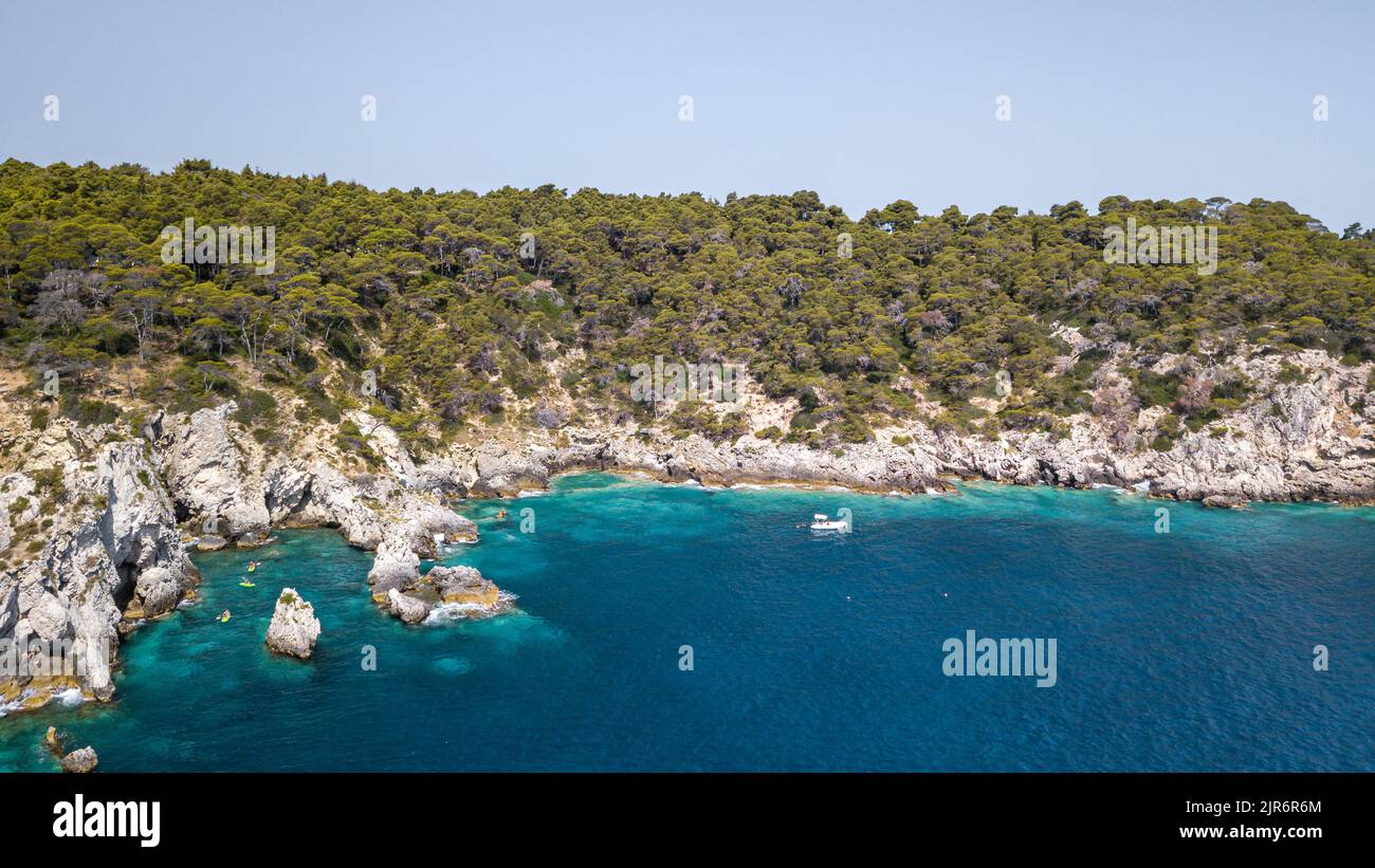 Italy, August 2022: aerial view of the archipelago of the Tremiti ...