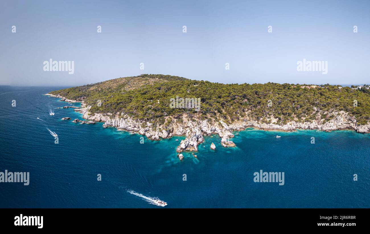 Italy, August 2022: aerial view of the archipelago of the Tremiti ...