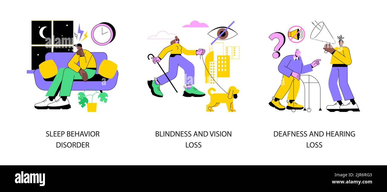 Health problems abstract concept vector illustration set. Sleep ...