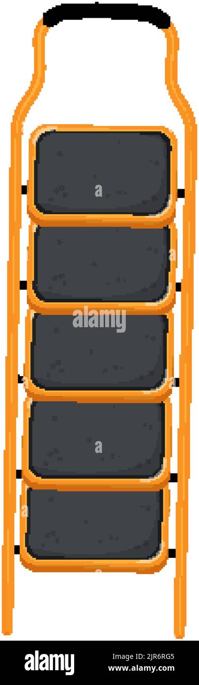 stairs step ladder safety cartoon vector illustration Stock Vector ...