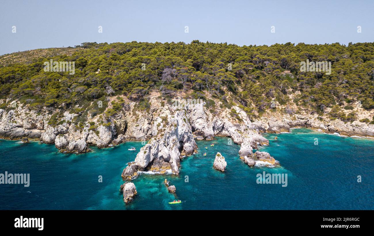 Italy, August 2022: aerial view of the archipelago of the Tremiti ...