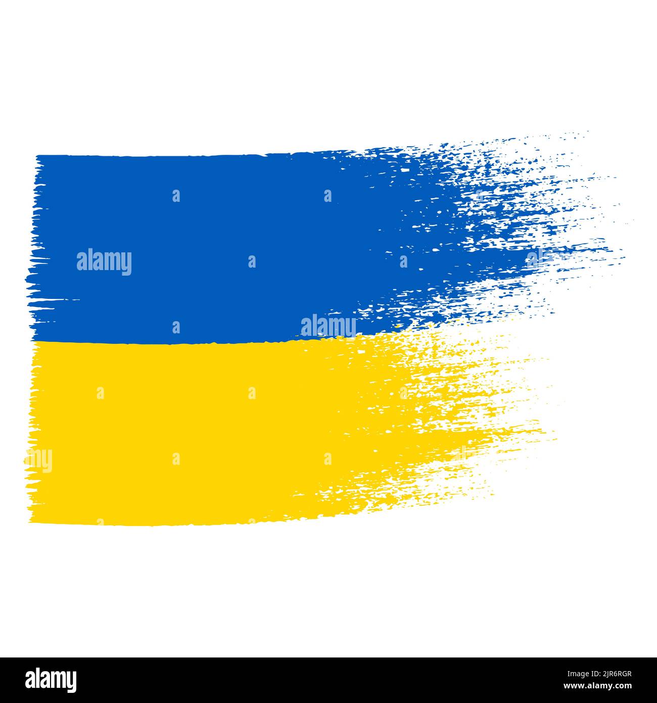 Ukraine flag colours ink vector brush stroke. Vector paintbrush ...