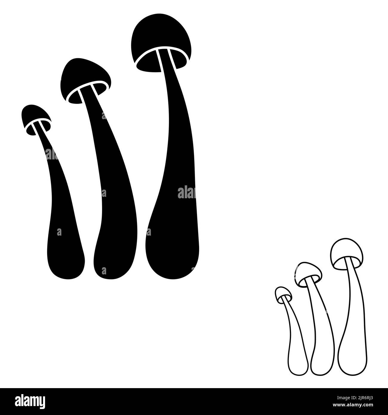 Set of mushrooms vector simple illustration isolated on white ...
