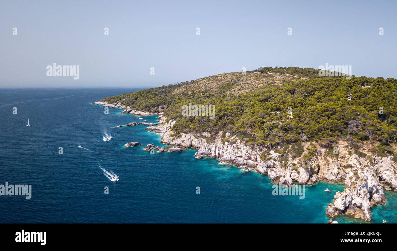 Italy, August 2022: aerial view of the archipelago of the Tremiti ...