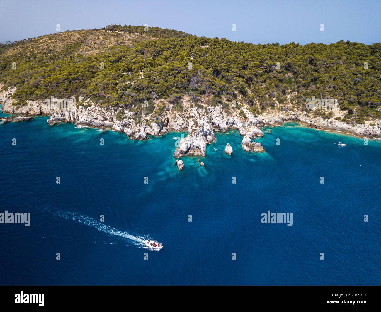 Italy, August 2022: aerial view of the archipelago of the Tremiti ...