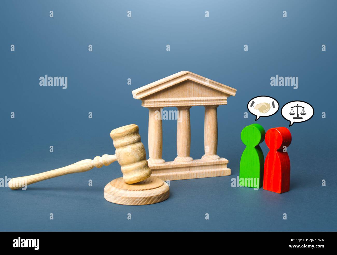 Court and justice. Sides of judgment trial come to a compromise ...
