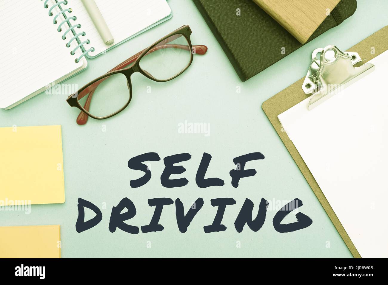 Text caption presenting Self Driving, Conceptual photo Autonomous ...