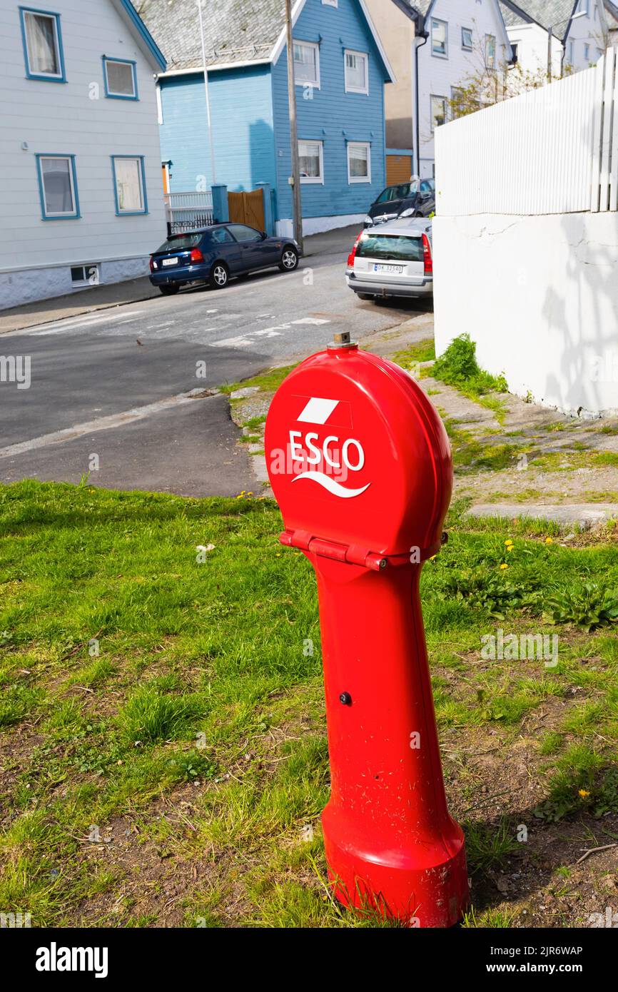 Esco fire hydrant, Alesund, Norway Stock Photo - Alamy