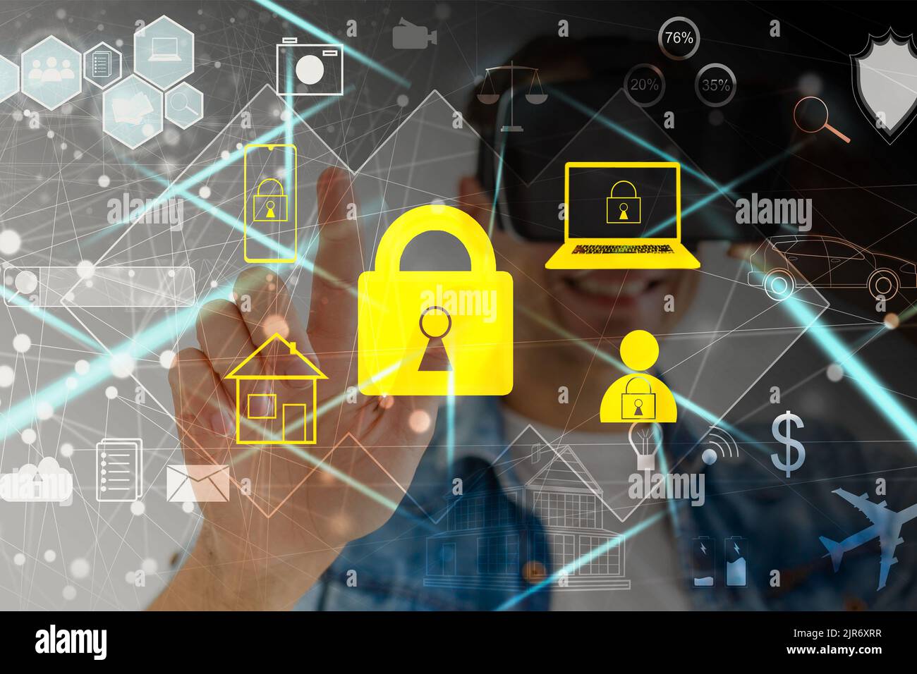 Concept of cyber security, information security and encryption, secure ...