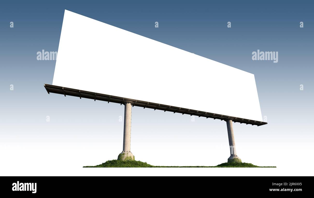 Mockup image of 3d rendering stand alone billboard . Mockup sky and ...