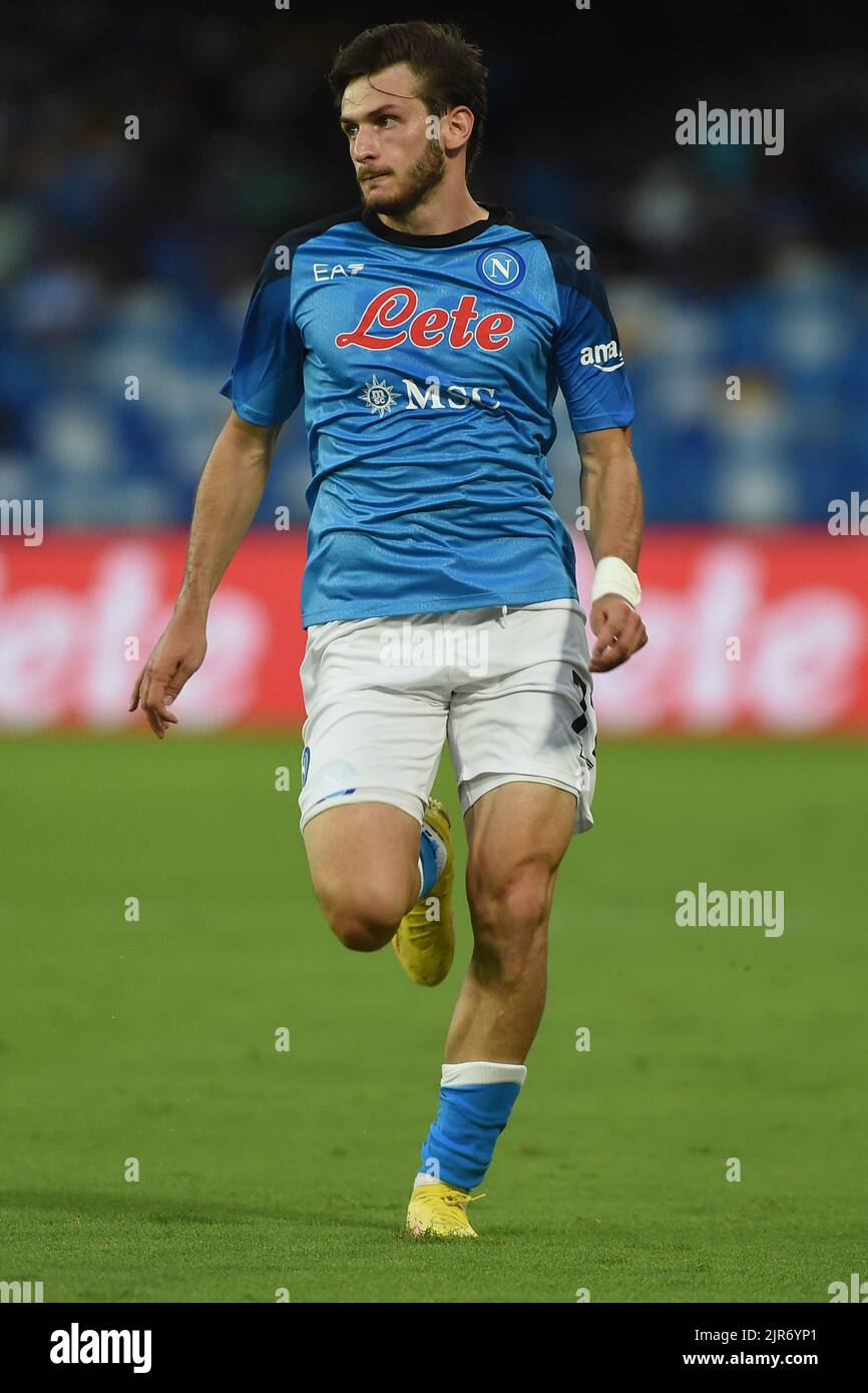 Naples Italy 21 Aug 2022 Khvicha Kvaratskhelia Of Ssc Napoli During