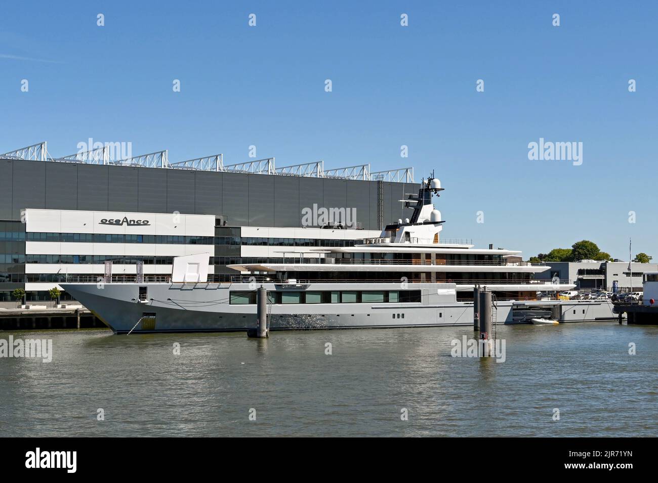 Alblasserdam, Netherlands - August 2022: Brand new super yacht outside ...