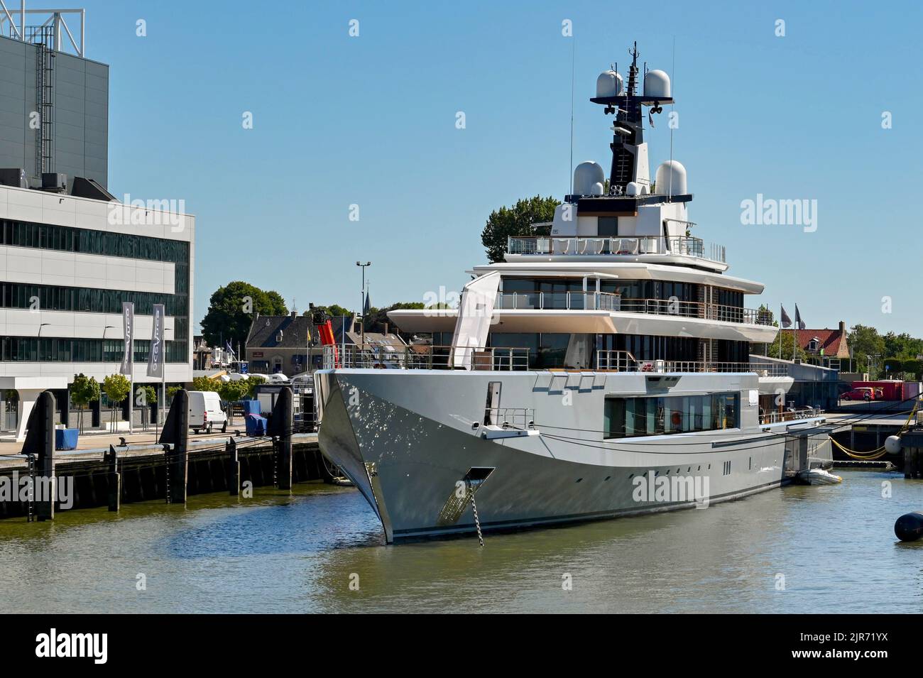 Alblasserdam, Netherlands - August 2022: Brand new super yacht outside ...