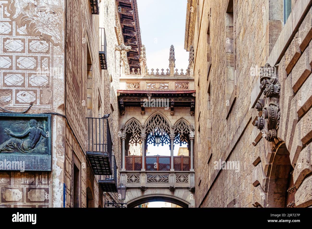 Barcelona Gothic District, Architecture Detail, Spain Stock Photo - Alamy