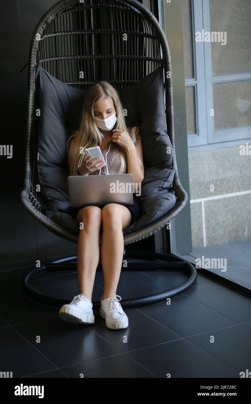 E-learning, webinars, college homework and social media online concept ...