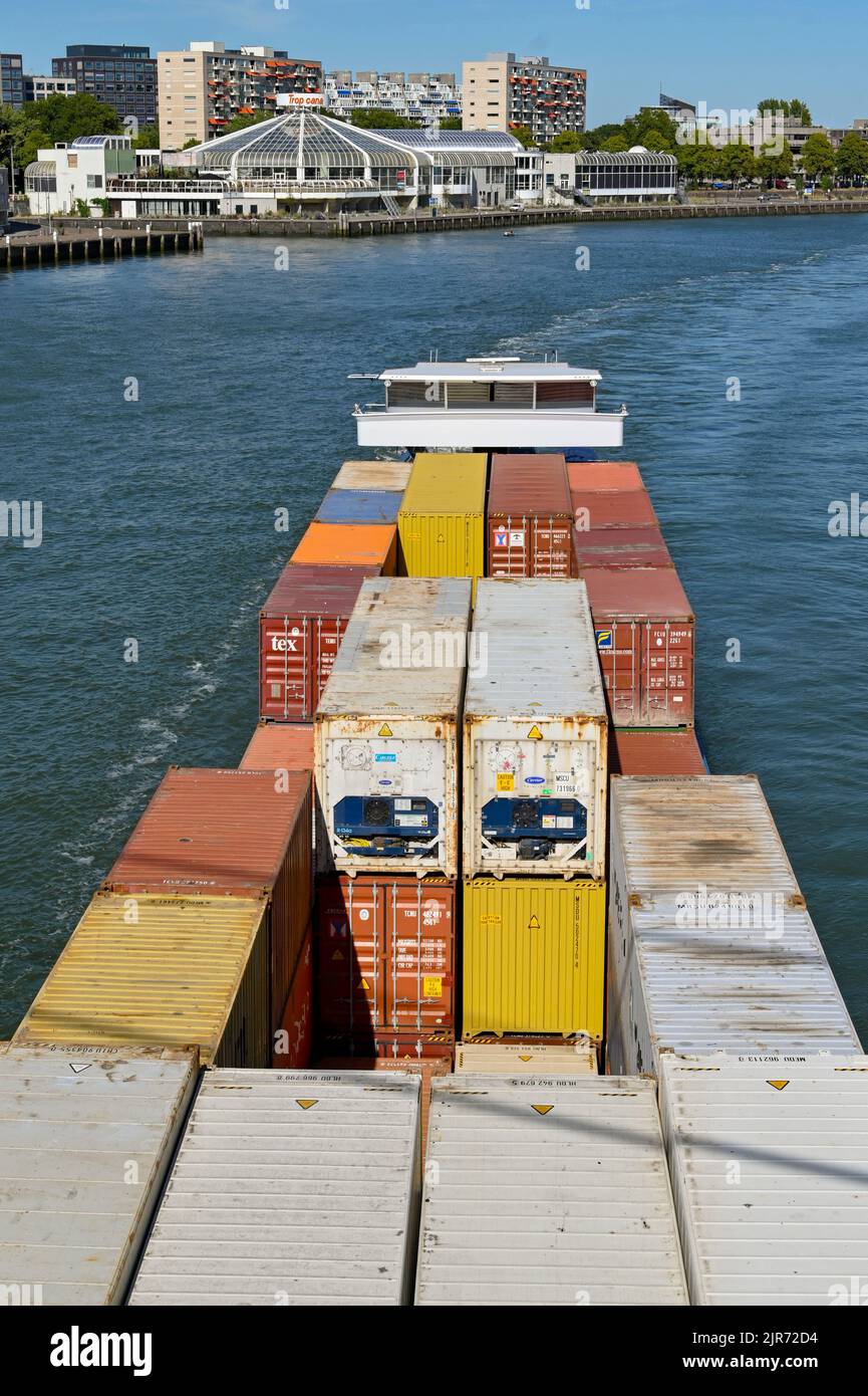 Rotterdam, Netherlands - August 2022: Industrial barge carrying ...