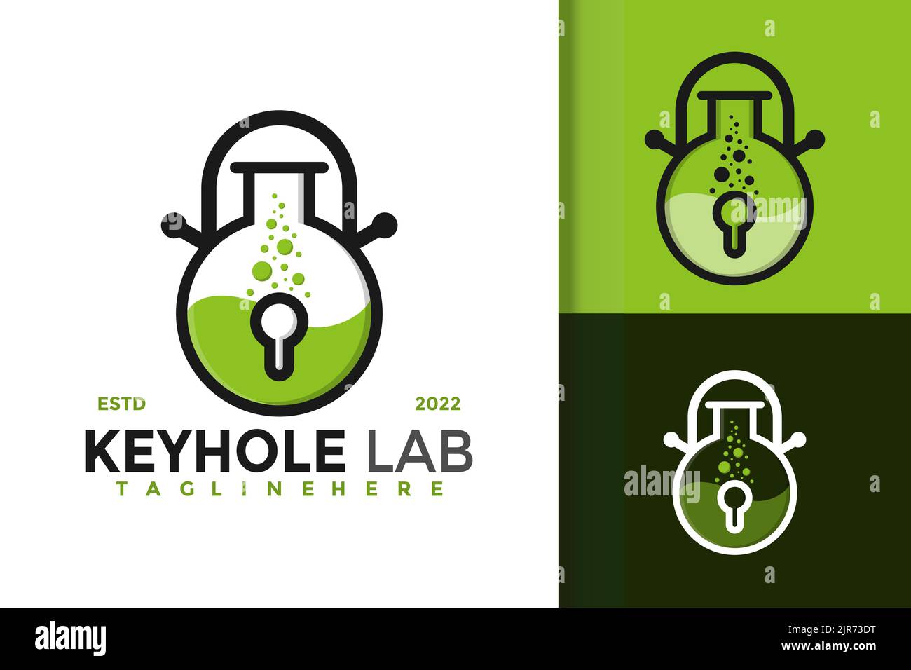 A vector logo design of Keyhole Lab with editable text Stock Vector ...