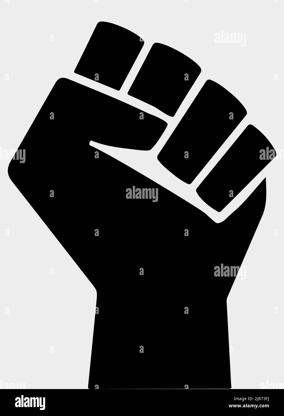 clenched fist drawing revolution drawing on grey background Stock Photo ...
