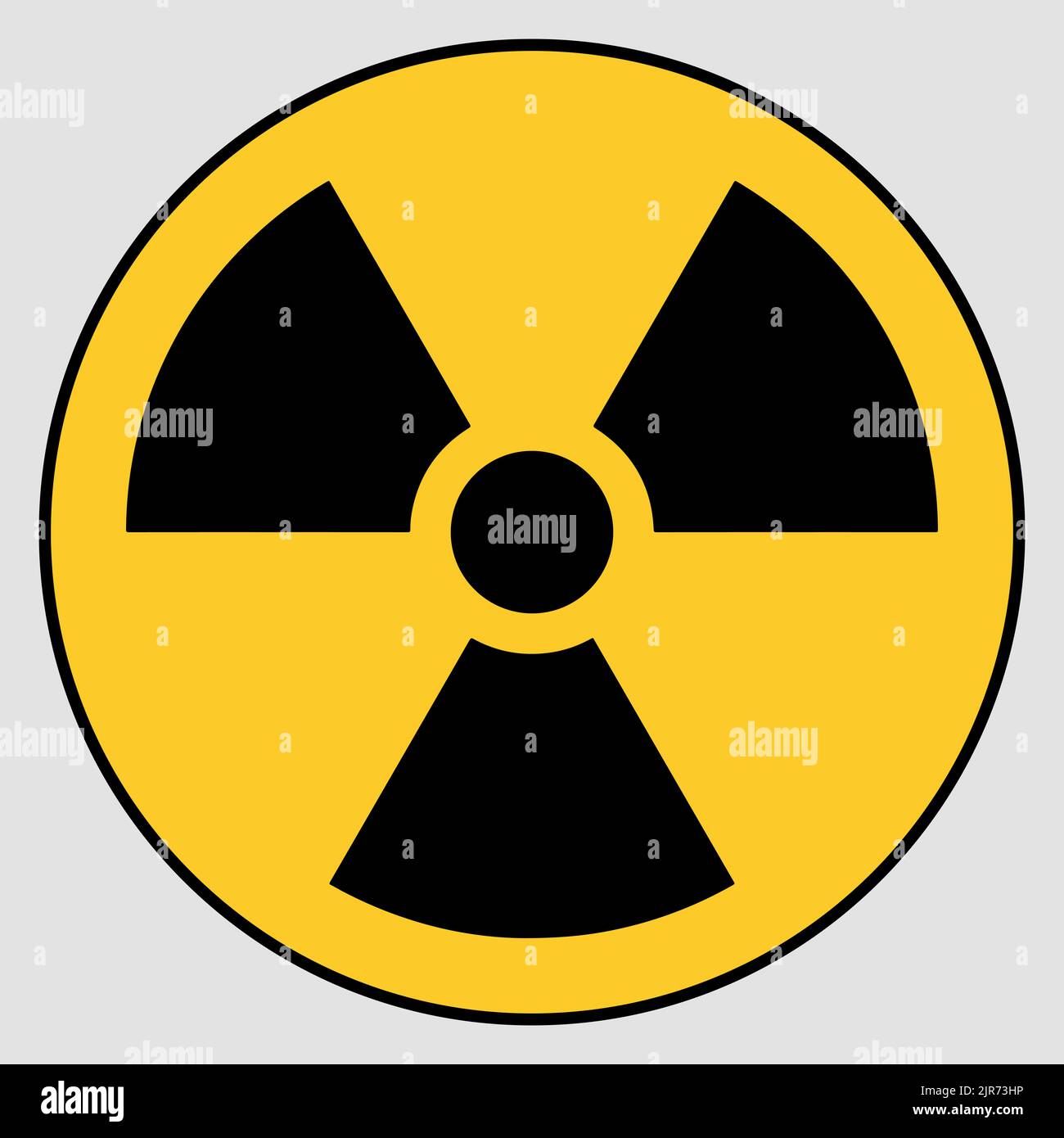 radiation nuclear sign yellow circle background grey Stock Photo - Alamy