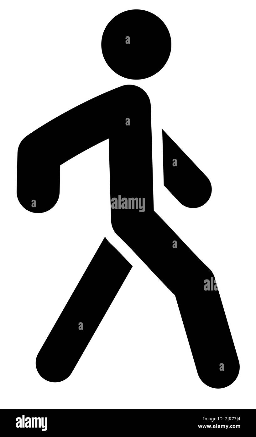 Pedestrian figure icon black color vector illustration flat style simple image on grey ...