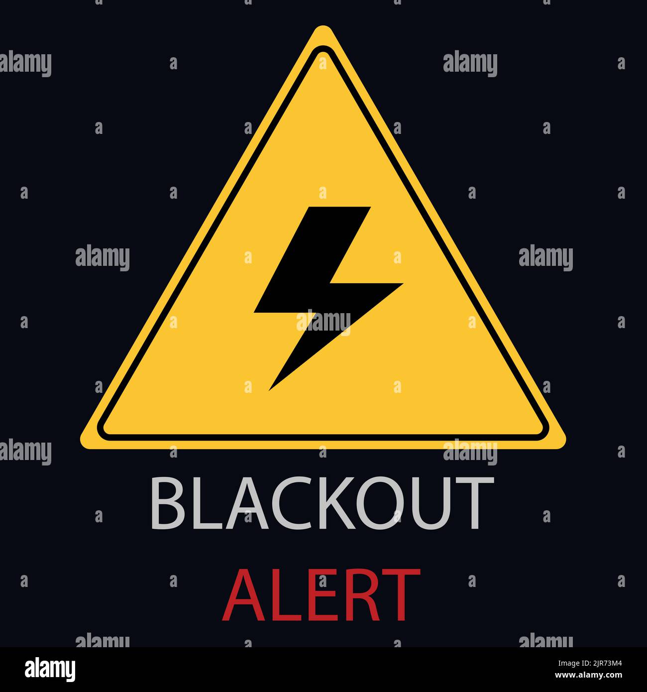 power outage blackout alert sign yellow triangle lightning electricity ...