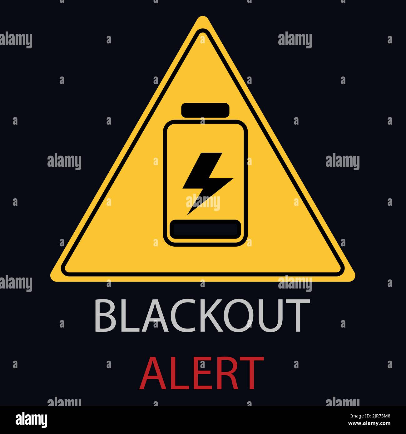 power outage blackout alert sign yellow triangle battery electricity ...