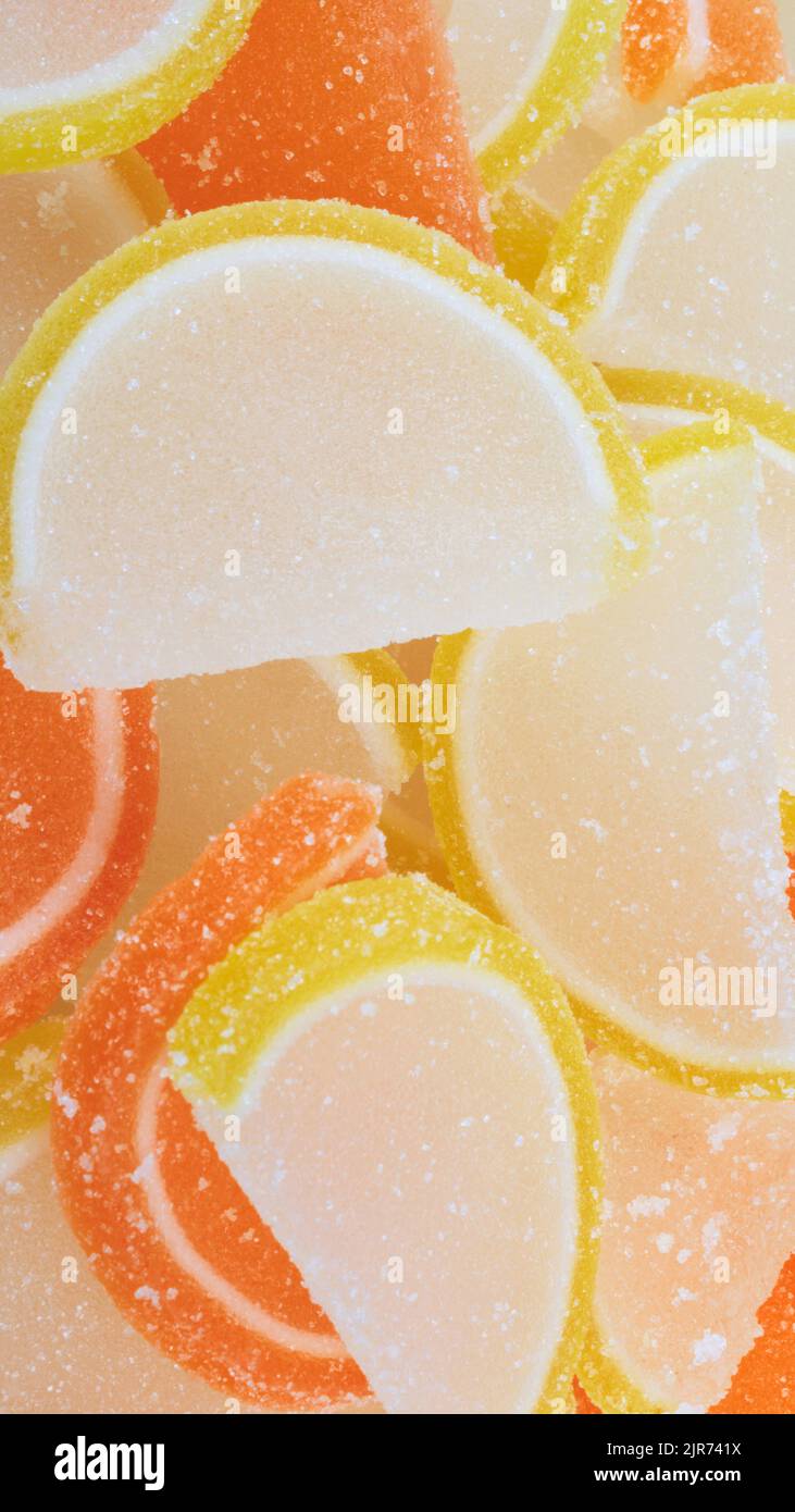 many Multicolor Fruit Jelly Stock Photo - Alamy